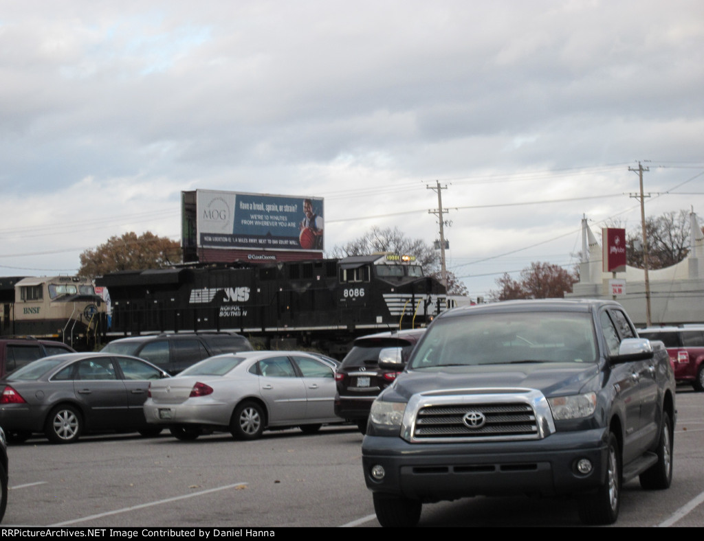 NS 8086 leads coal train through East Memphis